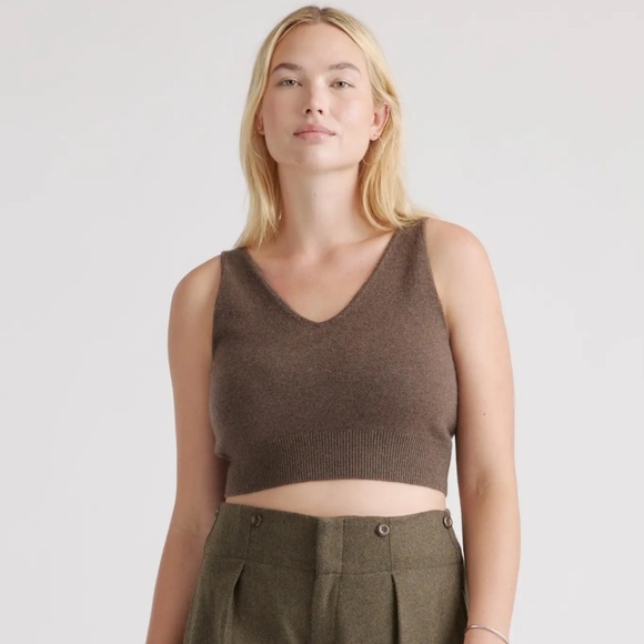 Quince | Tops | Mongolian Cashmere Cropped Tank | Poshmark
